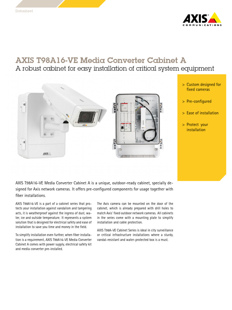 Axis T98a16 Ve Media Converter Cabinet A en US 261950 | PDF ...
