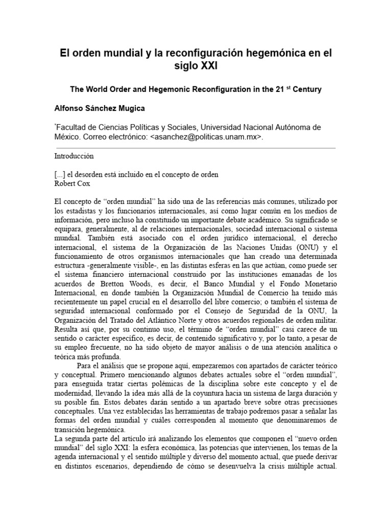 LECTURA 3. EXPLICACIÓN DE MULTI, BIPOLARIDAD y UNIPOLARIDAD. El Orden ...