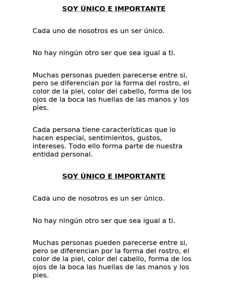 La Importancia de Ser Único | PDF