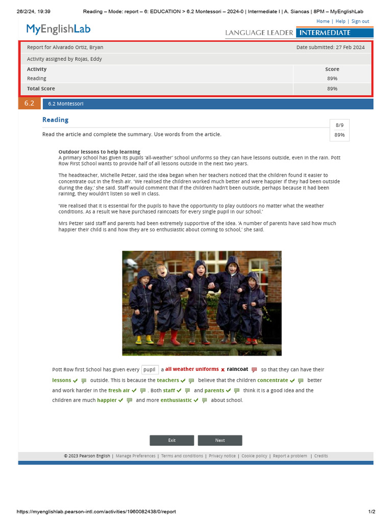 Reading - Mode - Report - 6 - EDUCATION - 6.2 Montessori - 2024-0 ...