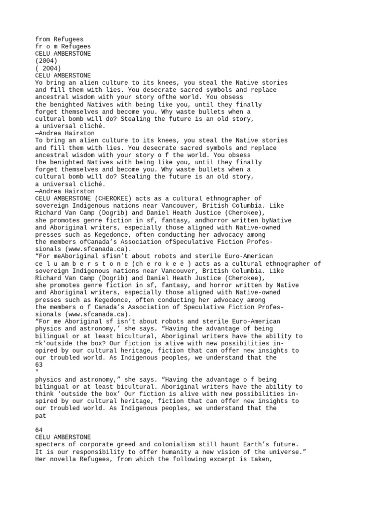 Refugees-Celu Amberstone | PDF | Mystery, Thriller & Crime Fiction | General Fiction