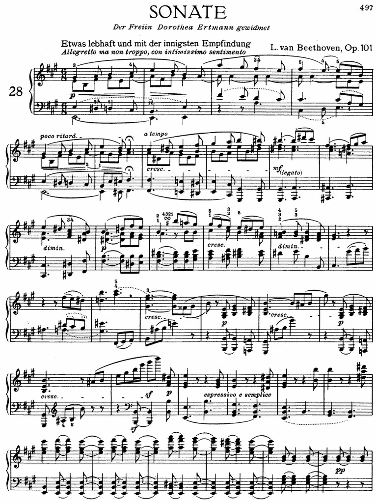 IMSLP66417-PMLP01485-Sonata in A Major Opus 101 | PDF