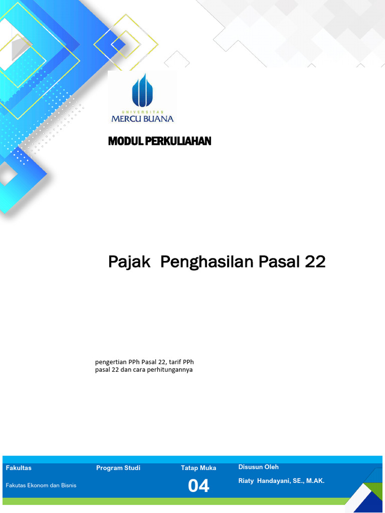 Modul 04 Perpajakan MGT 2022 | PDF