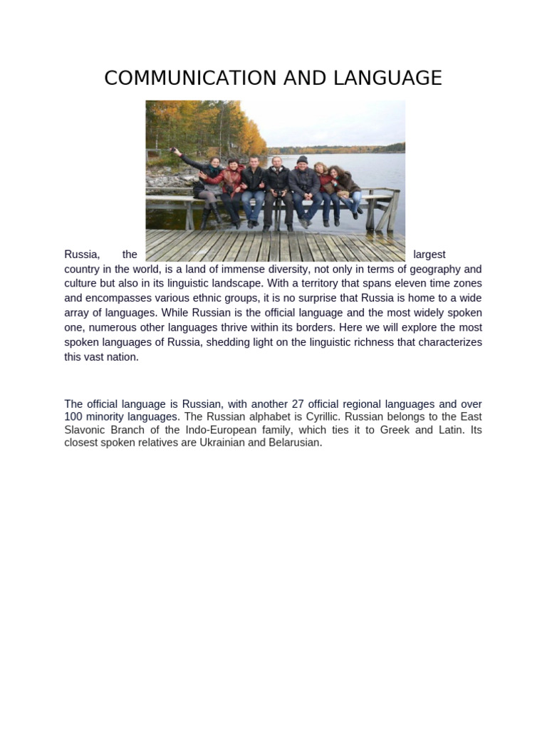 Communication and Language | PDF | Russian Language | Society