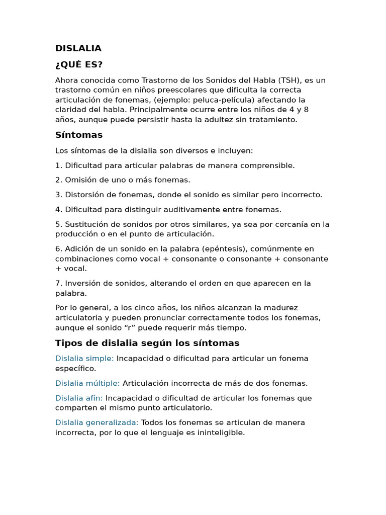 Dislalia | PDF | Enfermedades y trastornos | Voz humana