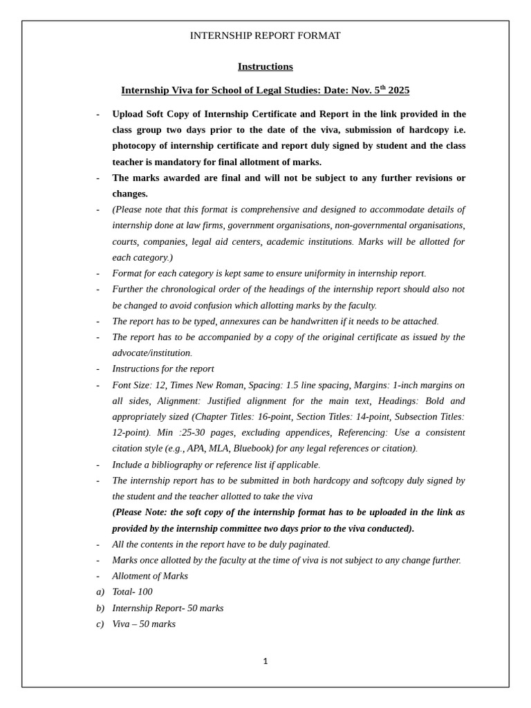 Internship Report Format-1 | PDF | Citation | Justice