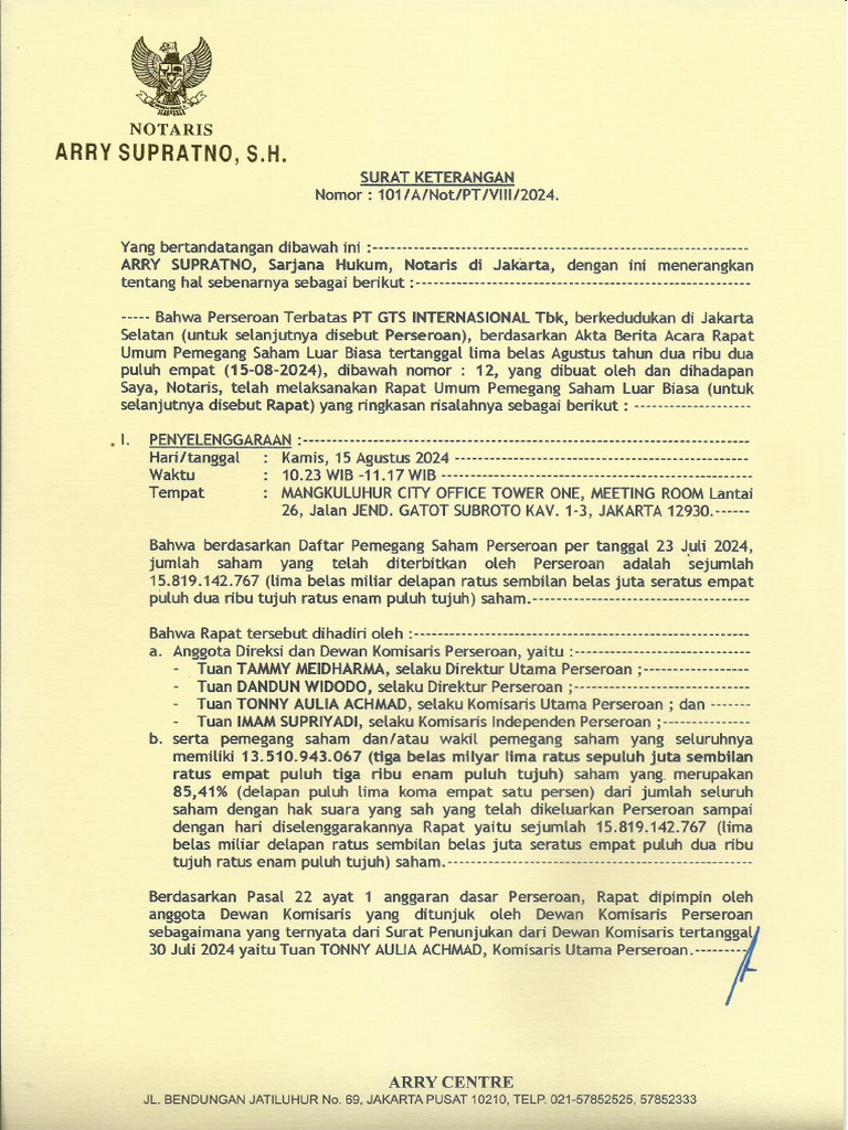 GTSI Ringkasan Risalah Risalah RUPS 31705957 Lamp2 | PDF