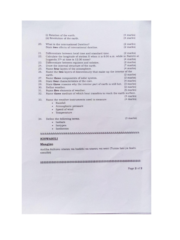 FORM 1 HOME-WORK SHEET | PDF