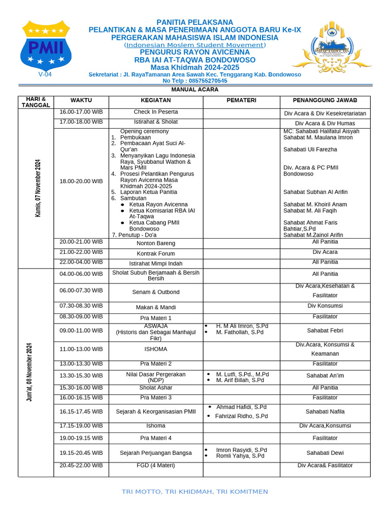 Manual Acara Mapaba Ke-9-1 | PDF