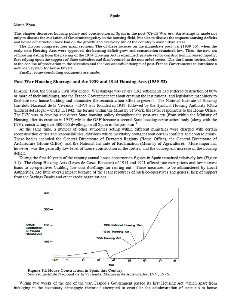 Post-War Housing Policy in Spain | PDF | Cost Of Living | Subsidy