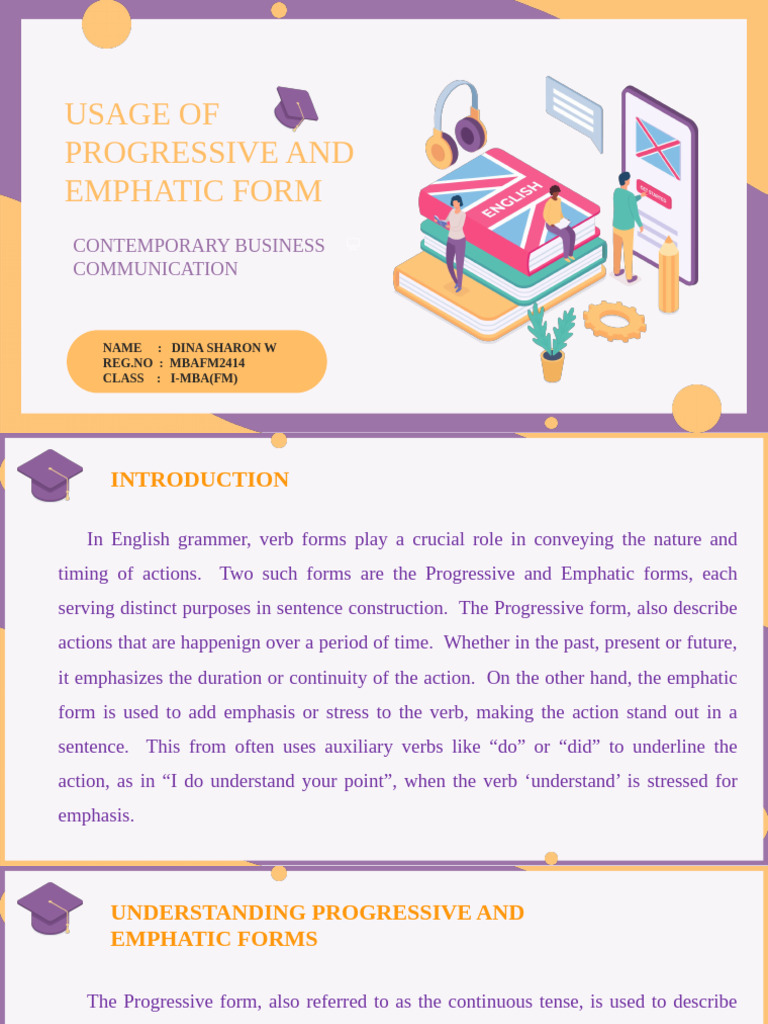 Progressive and Emphatic Forms | PDF | Verb | Linguistic Morphology