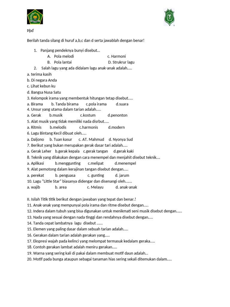 Soal PTS GENAP Kelas 3 | PDF