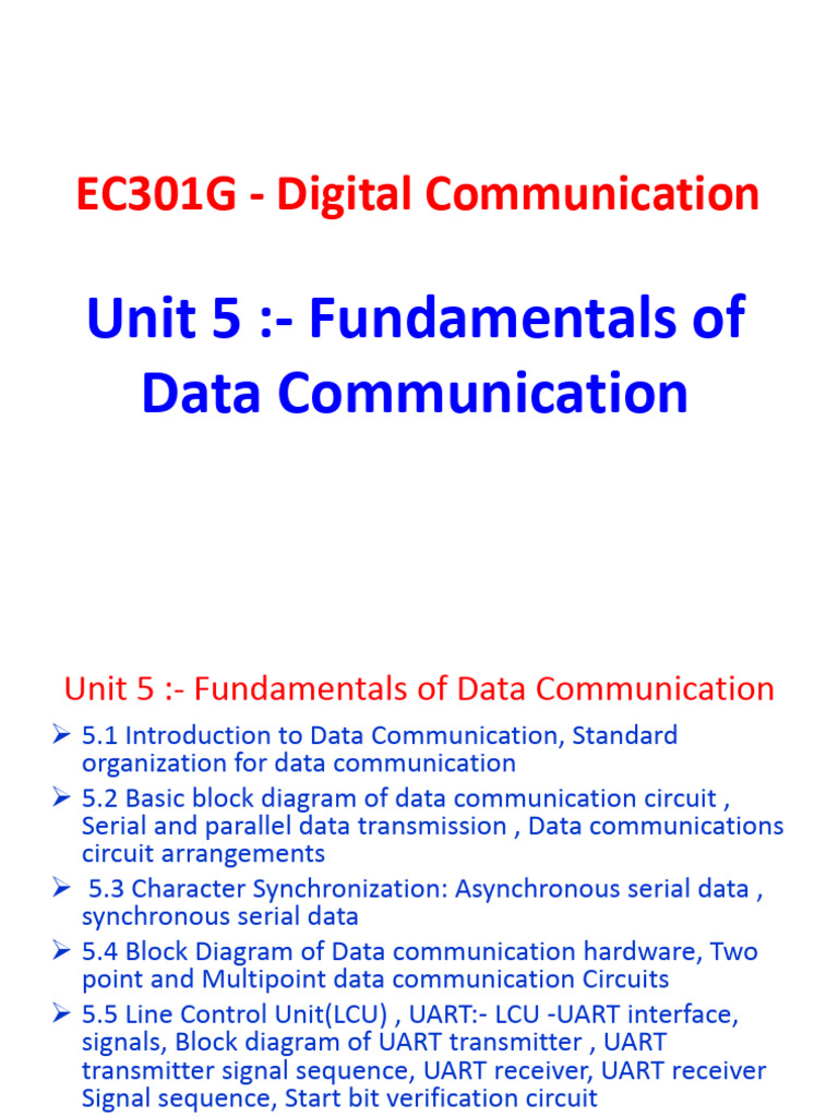 5) Dcomm - Unit - 5.1 - 5.4 - Data Comm. | PDF | Duplex ...