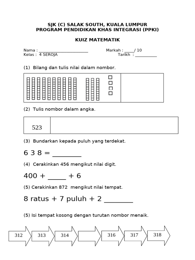 Kuiz Matematik | PDF