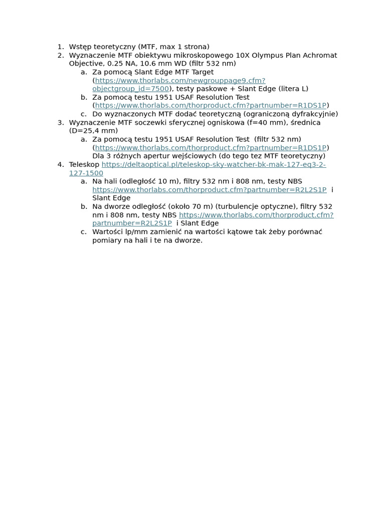 Sprawozd MTF Draft Plan | PDF