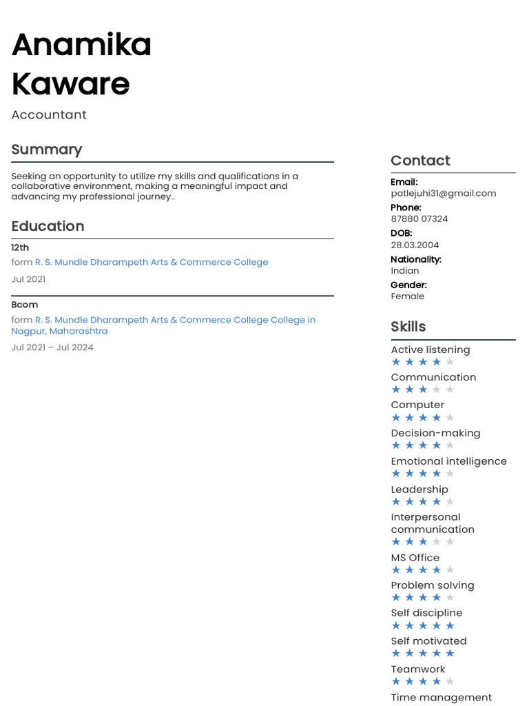Anamika Resume 213 | PDF | Psychology | Social Psychology
