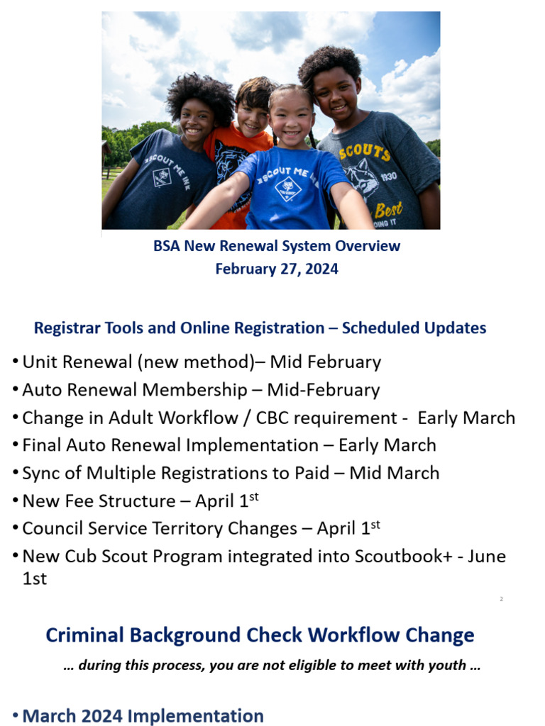 BSA New Renewal OverviewmWebinar Presentation 2 27 2024 | PDF | Boy ...