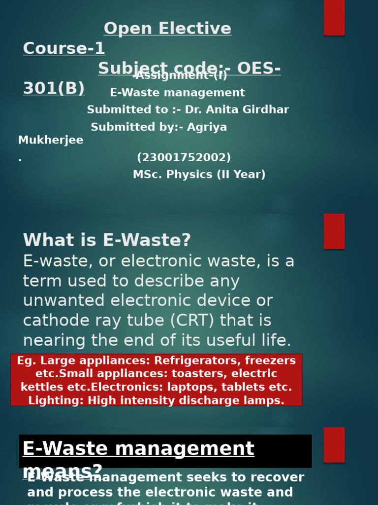Presentation (1) | PDF | Electronic Waste | Waste