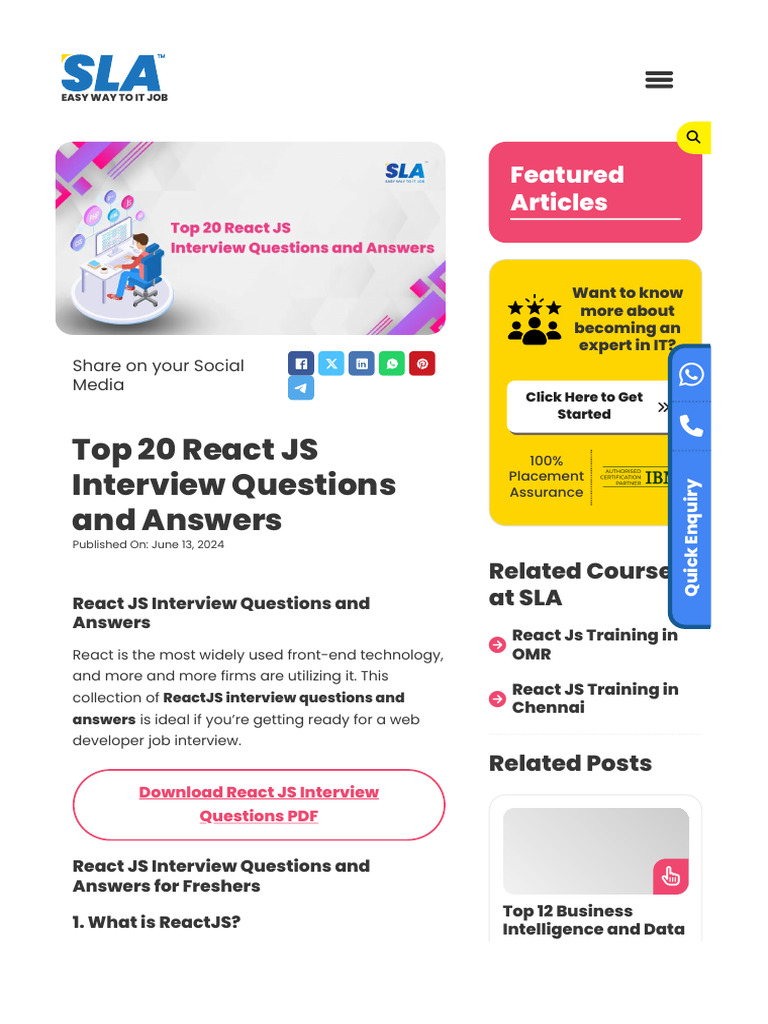 React JS Interview Prep Guide | PDF | Computing | Software Engineering