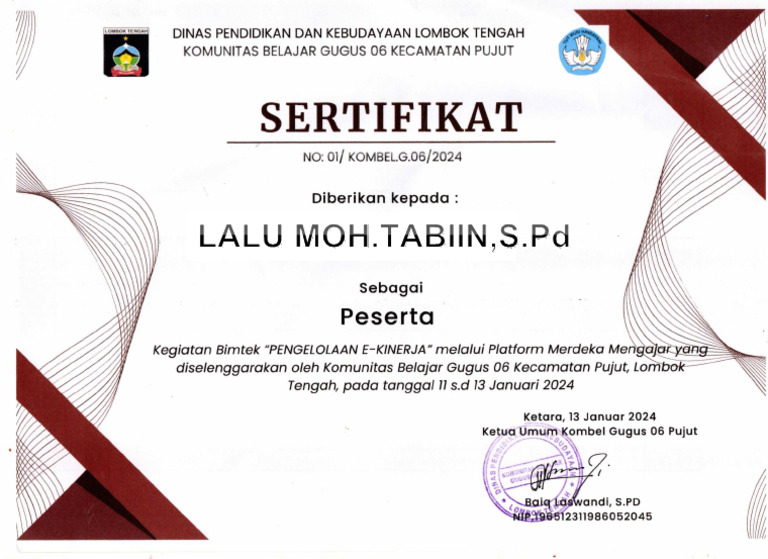 Sertif Kombel Tabiin | PDF