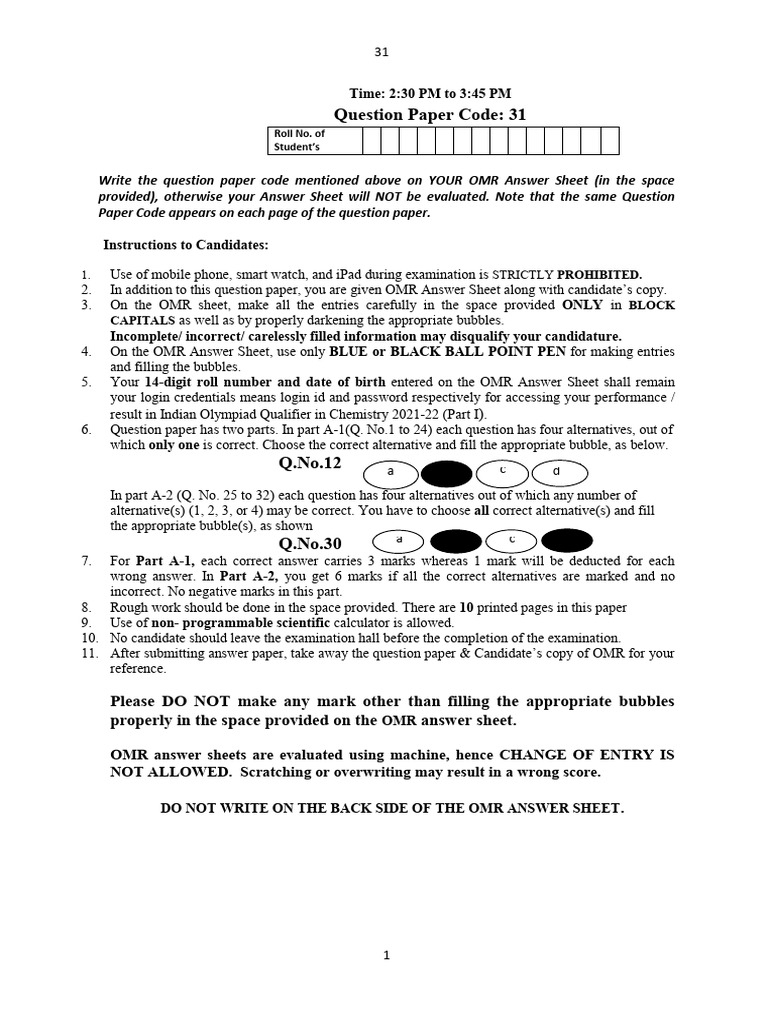 NSEC (21-22) Question Paper | PDF | Reaction Rate Constant | Gases