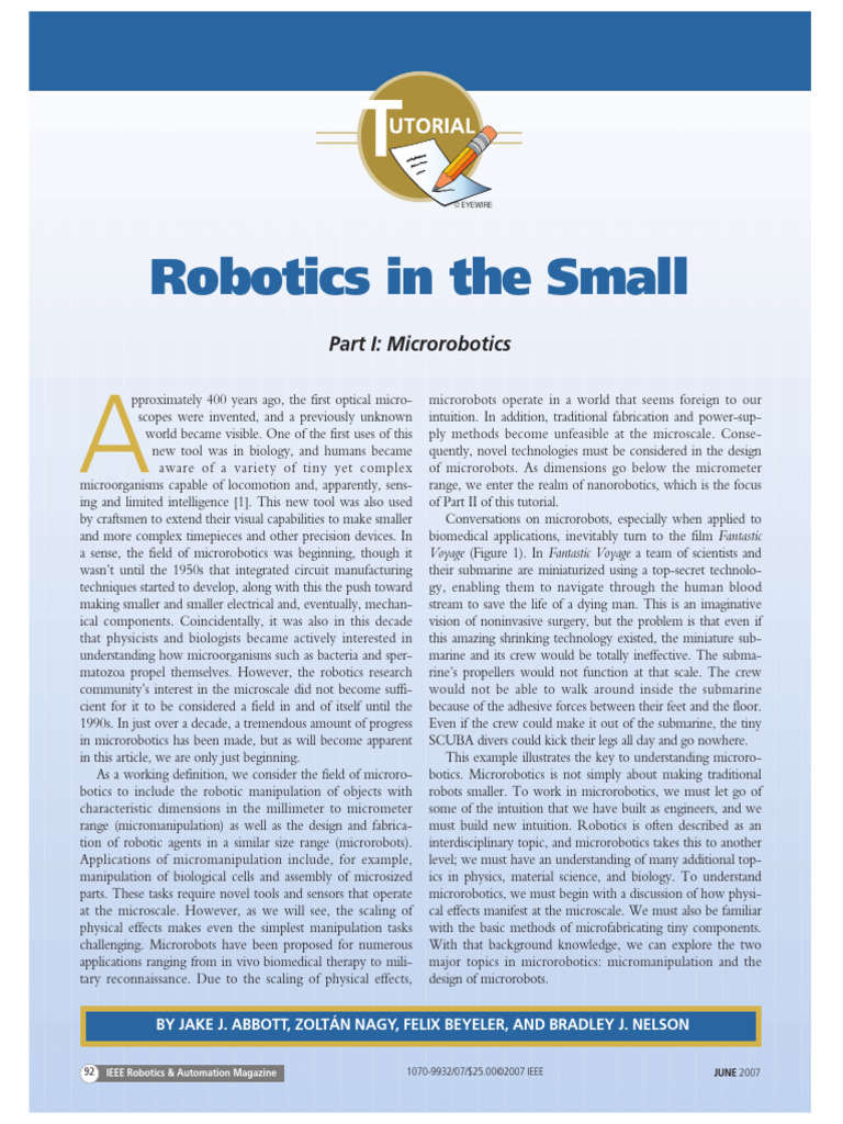 Microrobotics: Scaling Challenges Explained | PDF | Force | Capacitance