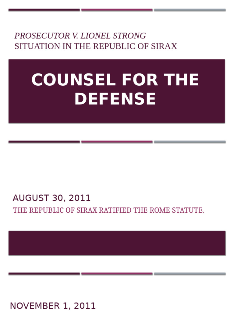 Counsel For The Defense Timeline and Arguments | PDF | International ...