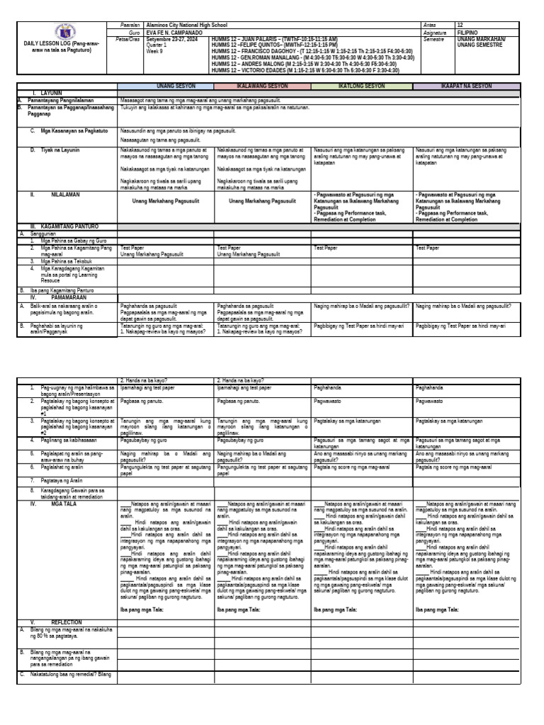 Dll-Filipino - Q1W9 | PDF
