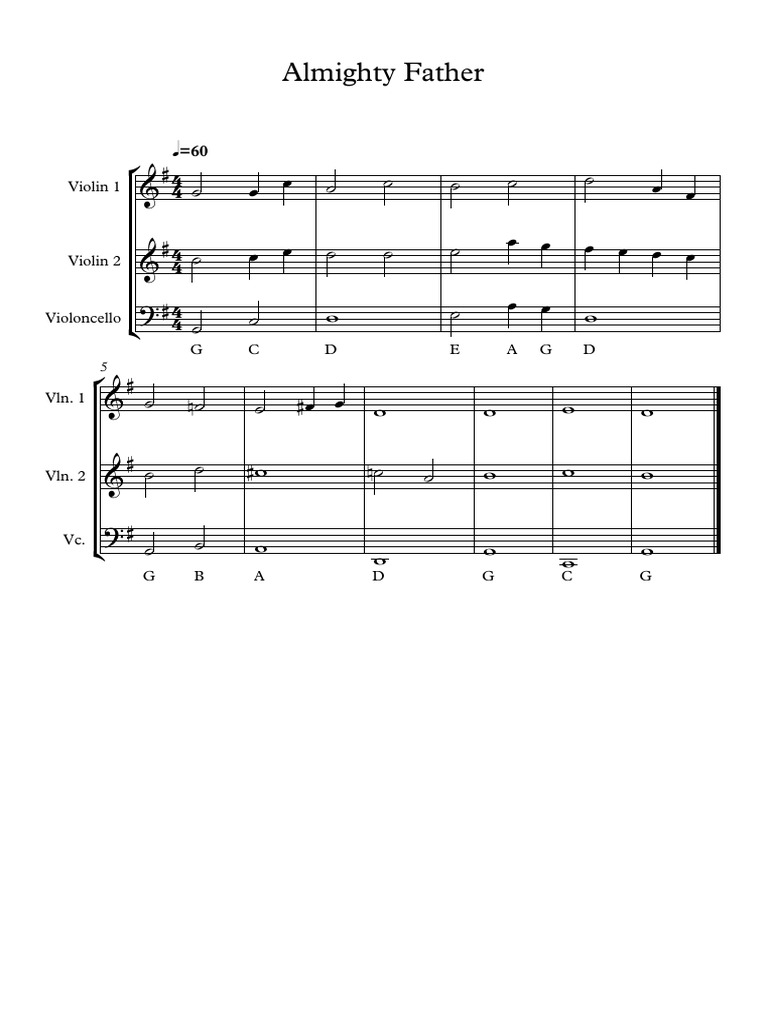 Almighty Father - Cello | PDF