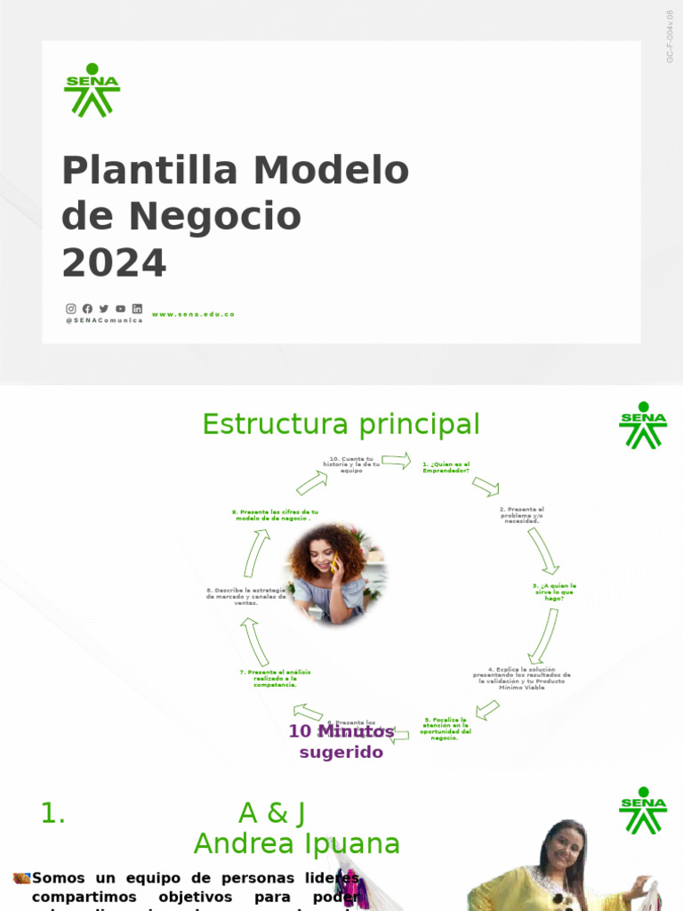 Formato Presentacion Pitch SENA 2024 | PDF | Iniciativa empresarial