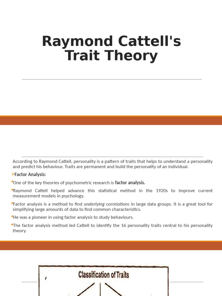 Raymond Cattells Trait Theory | PDF | Behavior | Temperament
