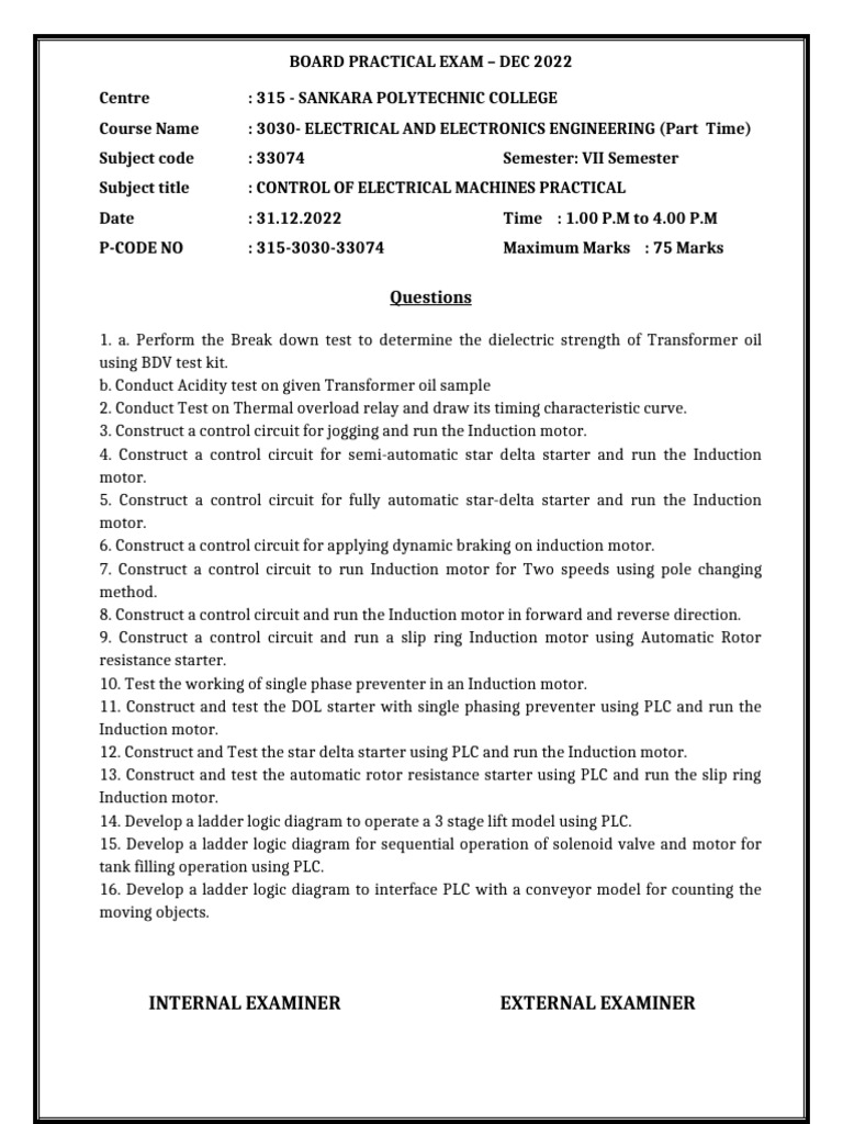 Cem Pt Lab Questions | PDF | Programmable Logic Controller | Electricity