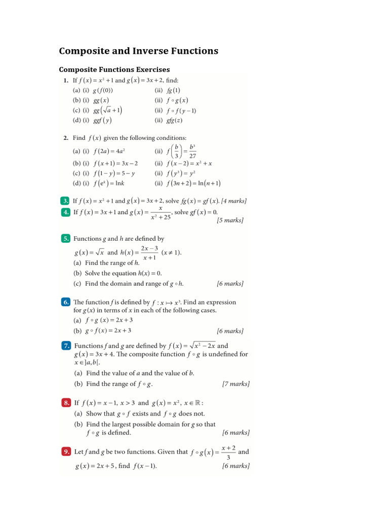 03 COMPOSITE and INVERSE FUNCTIONS | PDF | Language Arts & Discipline