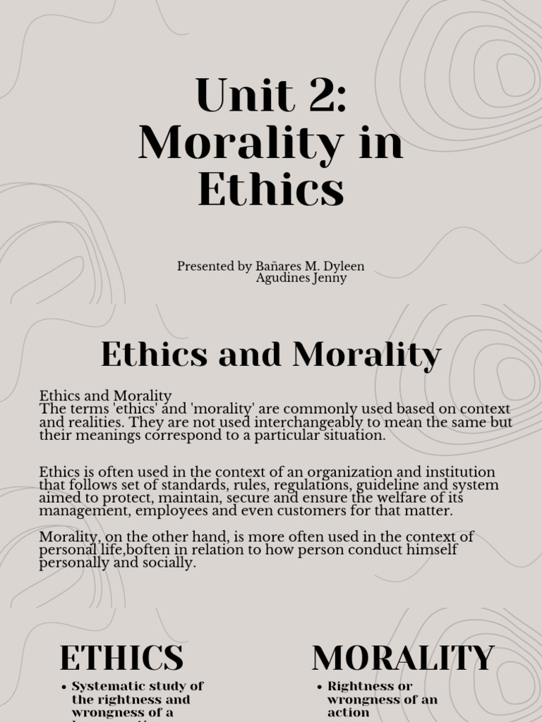 Unit 2 Morality in Ethics - 20240819 - 071243 - 0000 | PDF | Morality ...