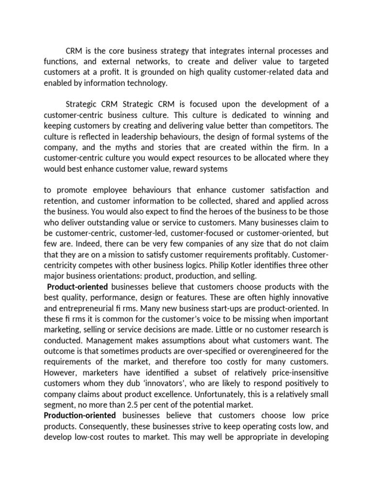 CRM_NOTES | PDF | Customer Relationship Management | Customer