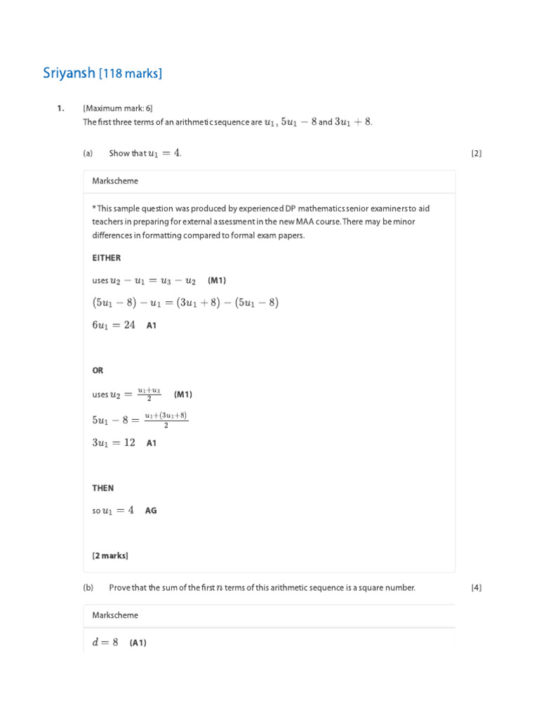 AA HL Worksheet | PDF | Quadratic Equation | Elementary Mathematics