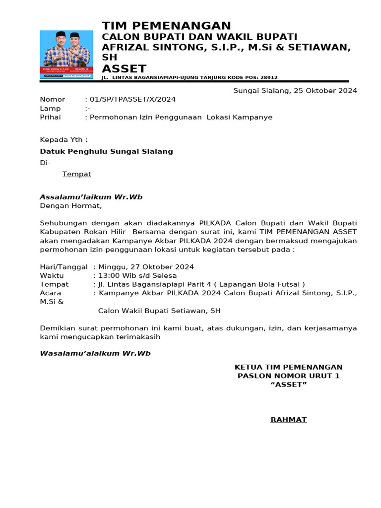 Surat Permohonan Izin Lokasi | PDF