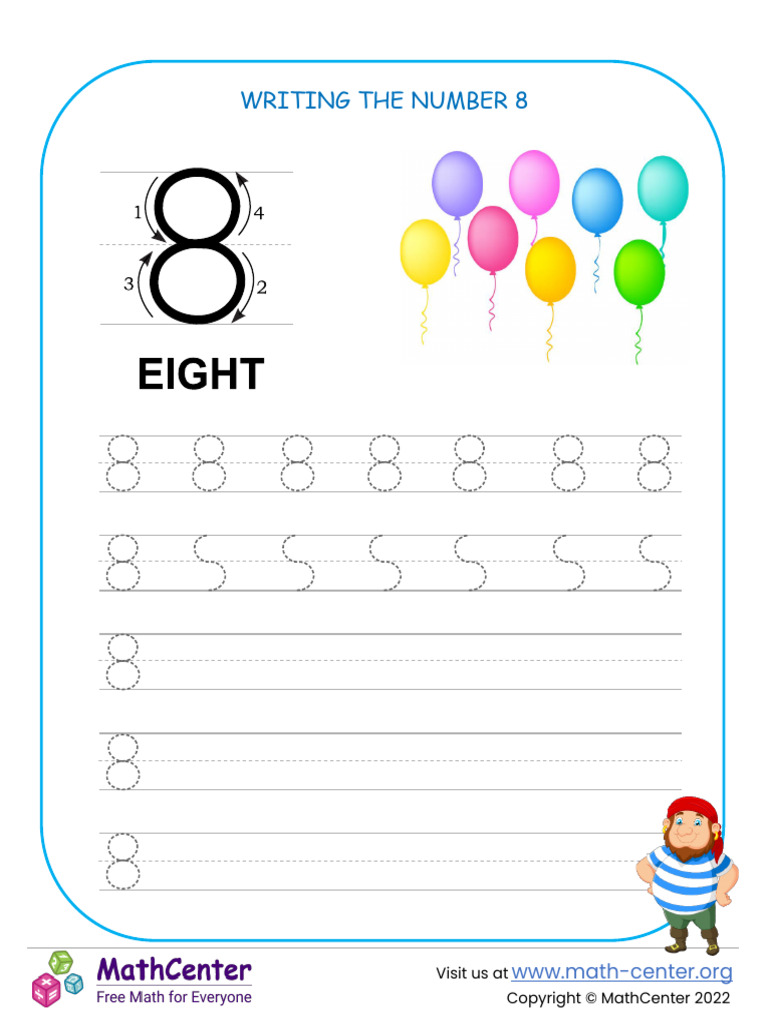 Writing Number 8 | PDF