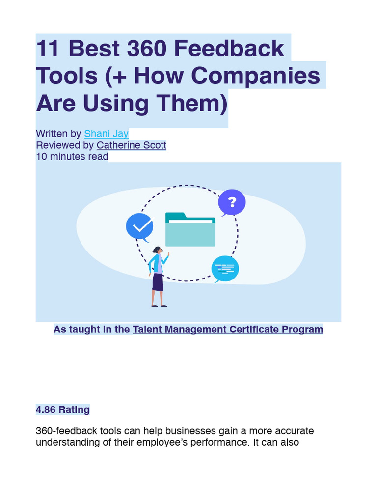 360 Feedback Tools for HR Pros | PDF | Performance Appraisal | Business