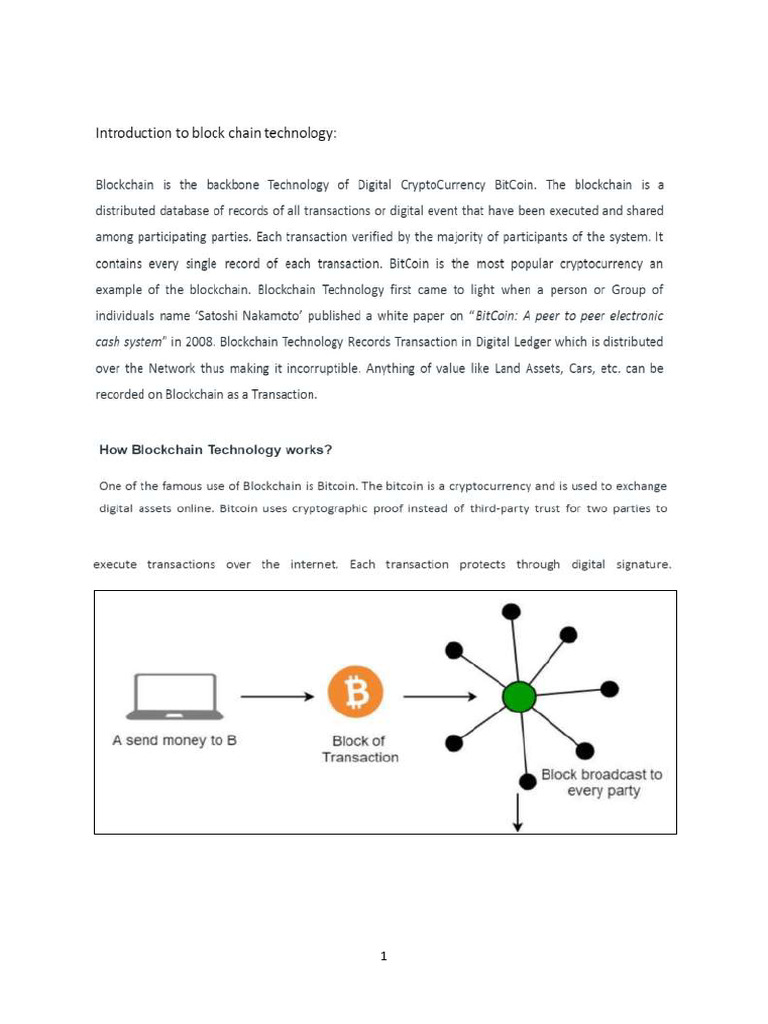 Introduction To Block Chain Technology | PDF | Art | Technology & Engineering