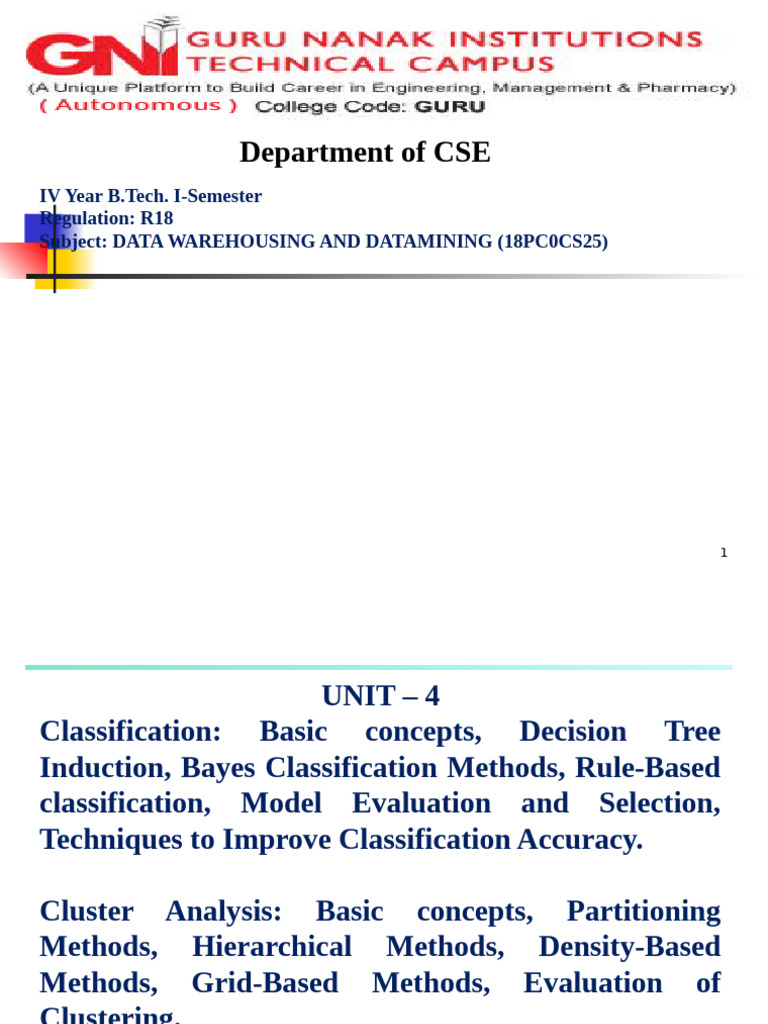Unit 4 | PDF | Sensitivity And Specificity | Cross Validation (Statistics)