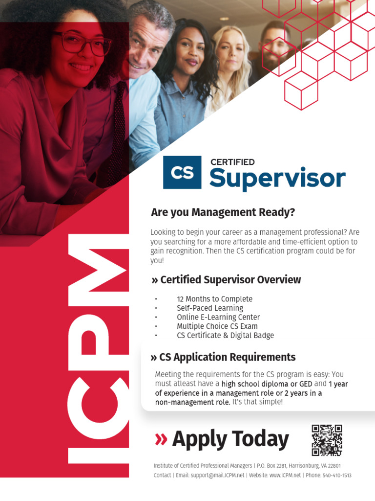 ICPM Certified Supervisor 2023 Flyer | PDF