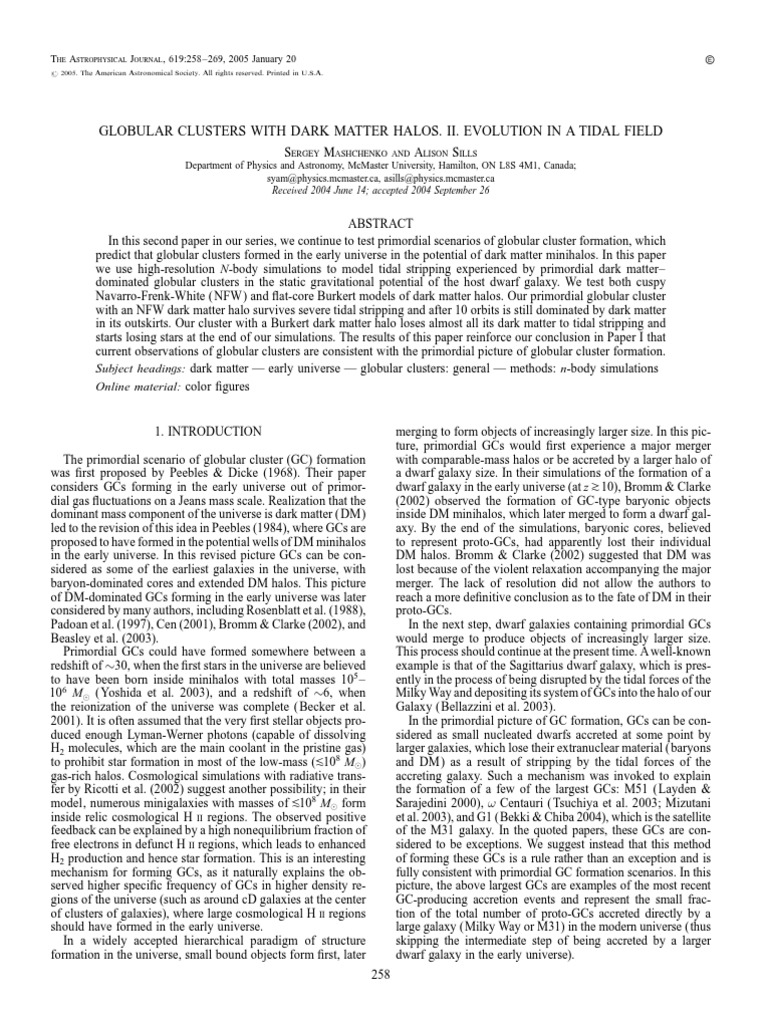 Sergey Mashchenko and Alison Sills - Globular Clusters With Dark Matter ...