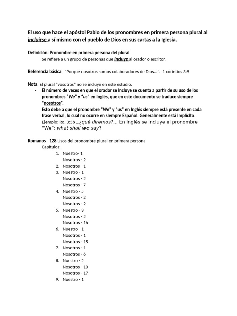 Pauline Use of Plural First-Person Pronouns (Spanish) | PDF | Apóstoles ...