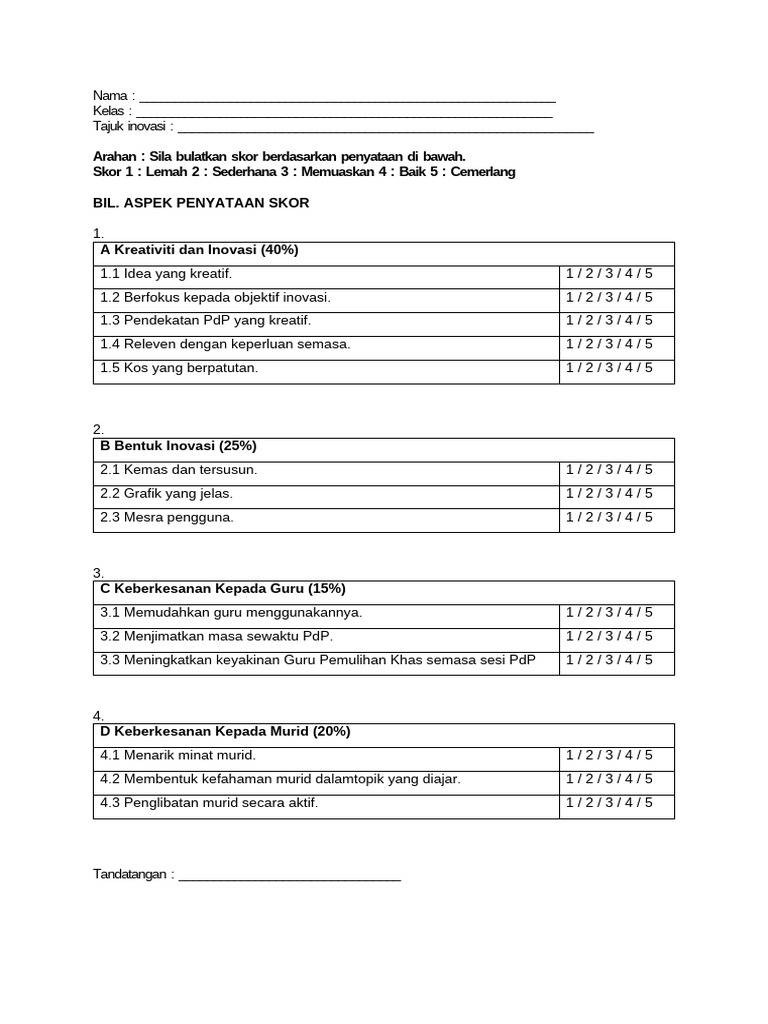 Form Inovasi | PDF | Karier & Perkembangan