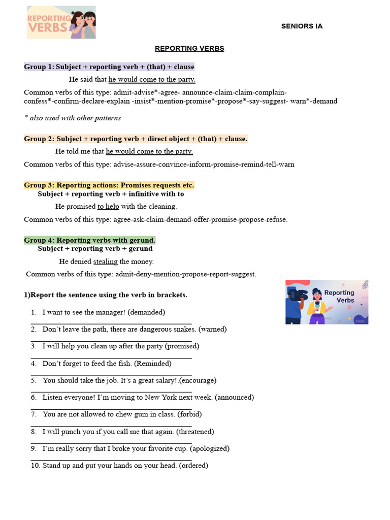 Reporting Verbs - Merged | PDF | Language Arts & Discipline