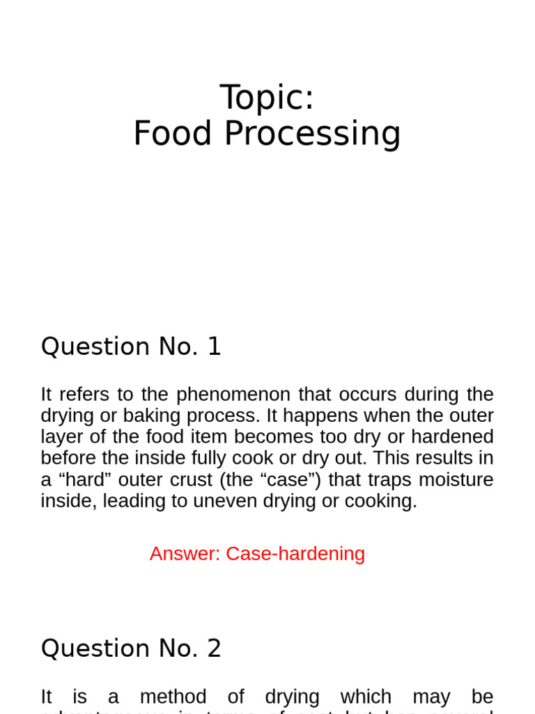 Practice Quiz Food Processing and Preservation | PDF | Fruit Preserves ...