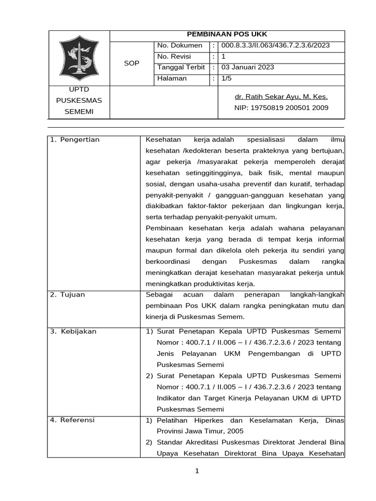 Sop Pembinaan Pos Ukk | PDF | Sains & Matematika