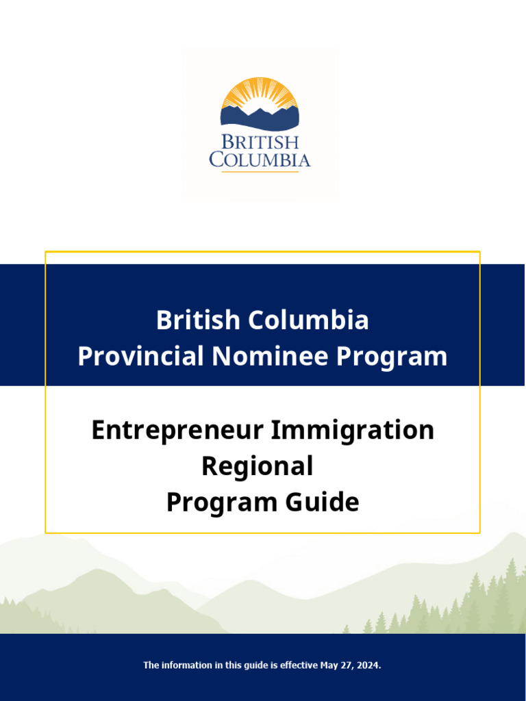 BC PNP EI Regional Program Guide | PDF | Franchising | Expense