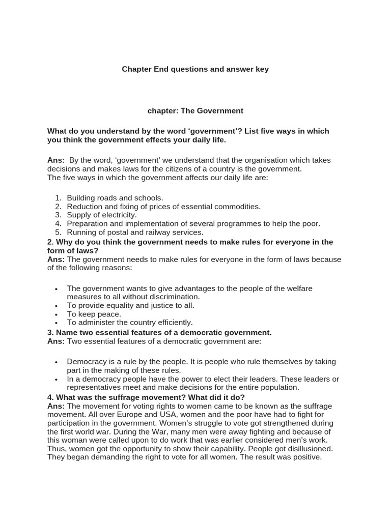 Government Notes and QA | PDF | Democracy | Political Ideologies